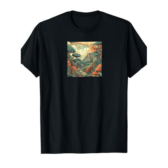 Forest Cloud Mountains Vintage Landscape Colorful Graphic Baseball ...