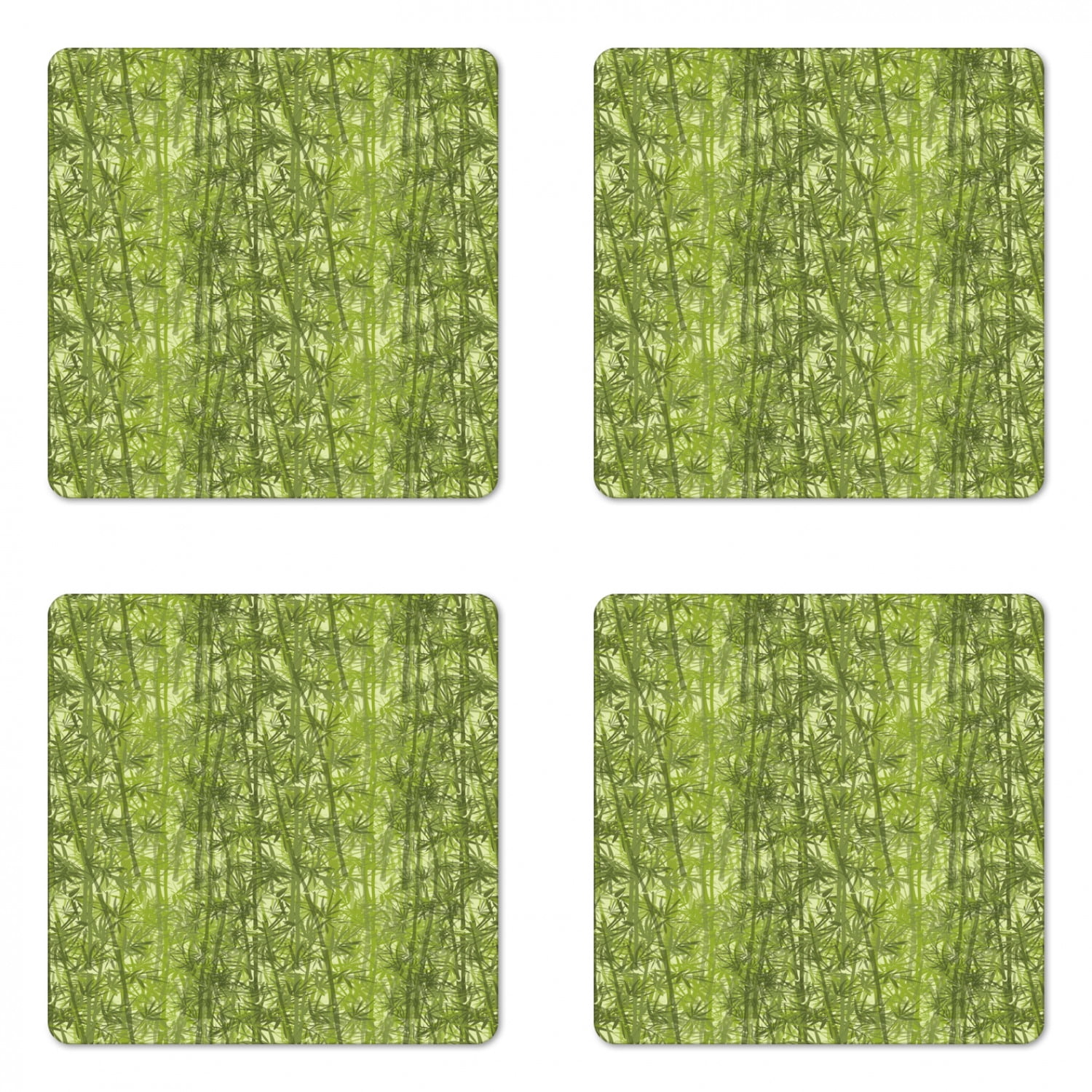 Forest Coaster Set of 4, A Clutter of Woodland Tree Branches Leaves ...