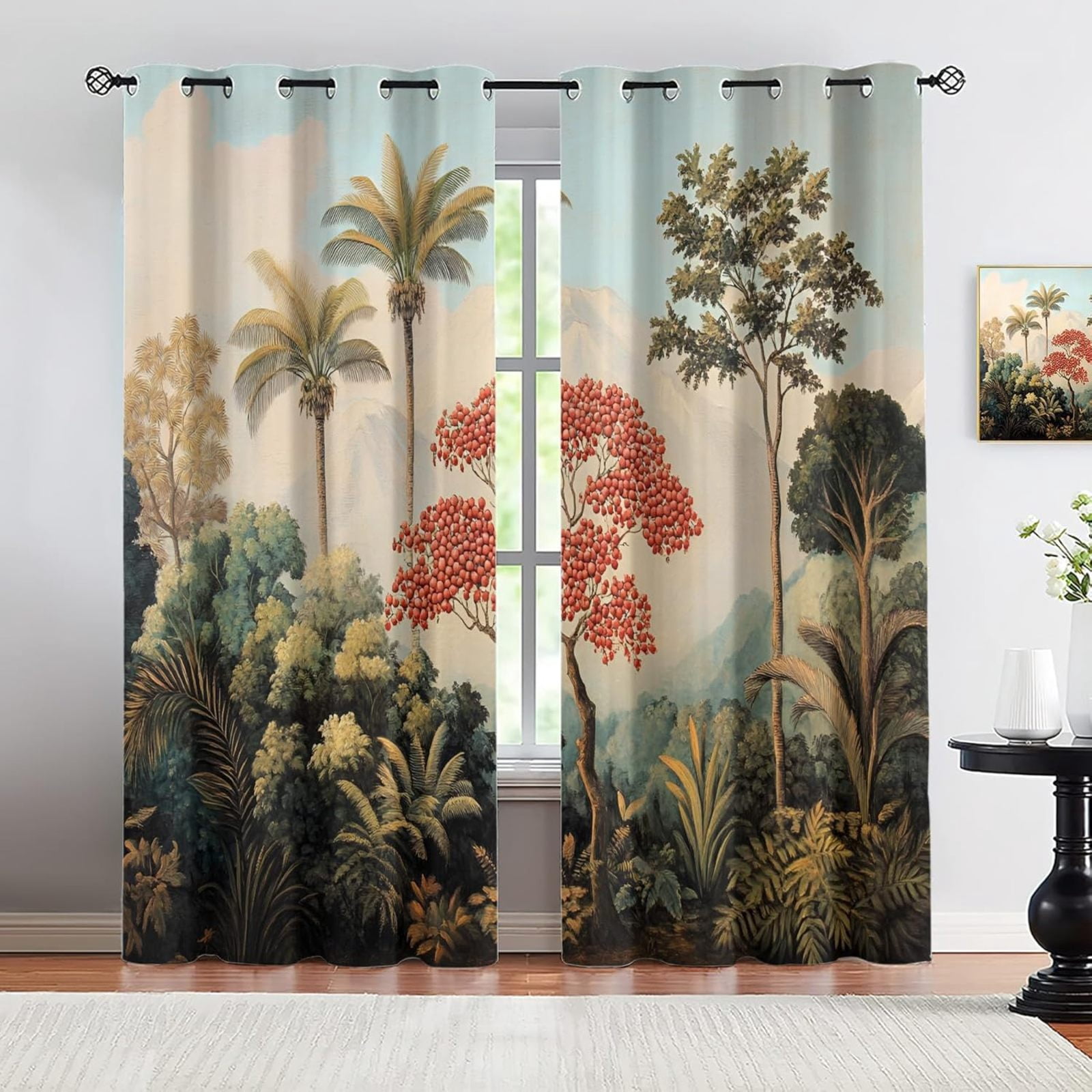 Forest Curtain, Tropical Jungle Blackout Curtains For Living Room ...