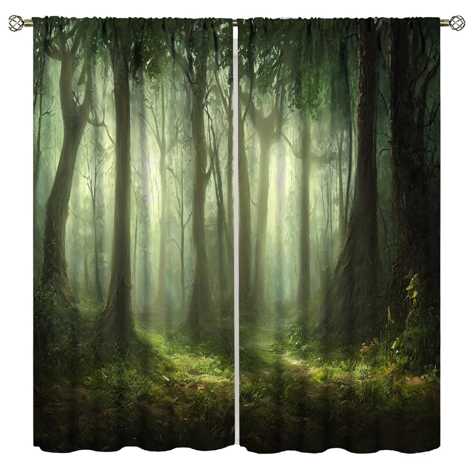 Forest Curtains, Misty Autumn Woodland Shaded Trees Foggy Dreamy ...
