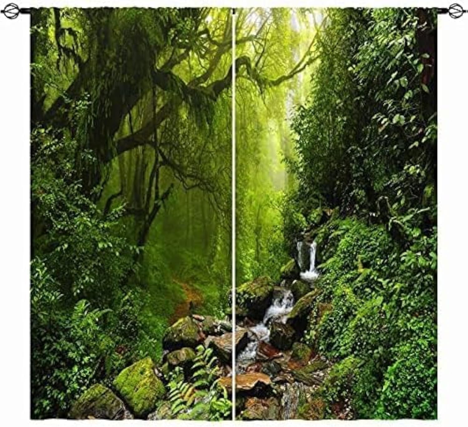 Forest Curtains W42 x L63 Inch Nature Tropical Jungle Rainforest ...