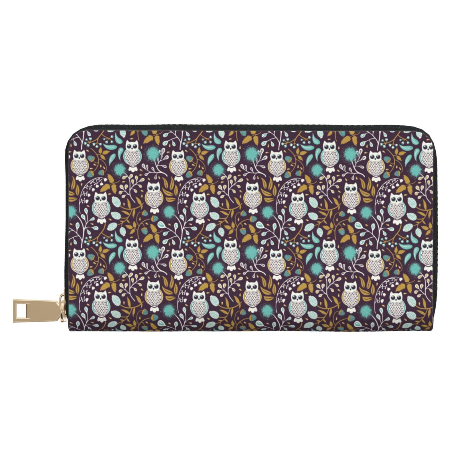 Forest Cute Owl Wallet Women, Leather Bifold Multi Card Wallet, Women's ...