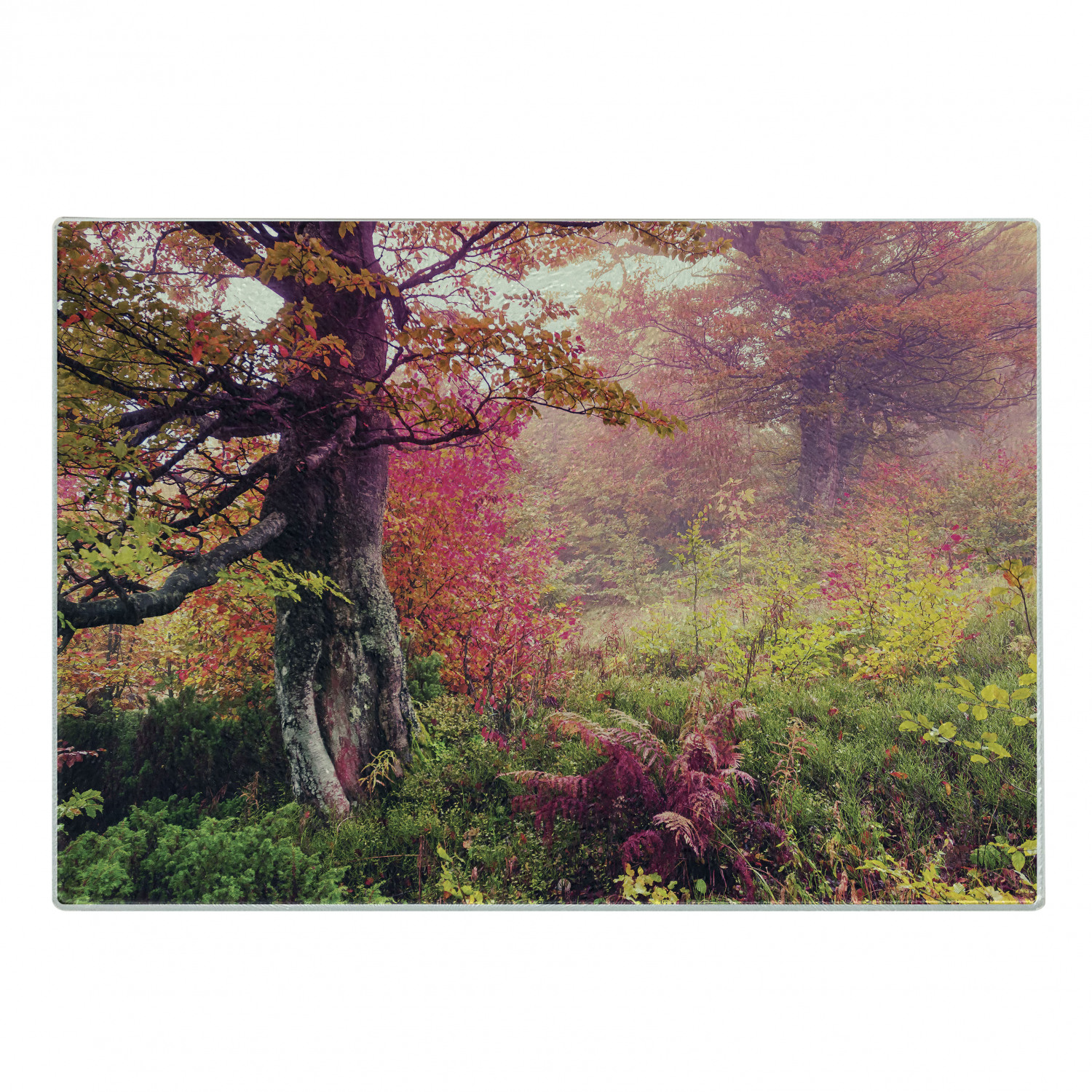 Forest Cutting Board, Majestic Landscape Autumn Trees in Woodland ...