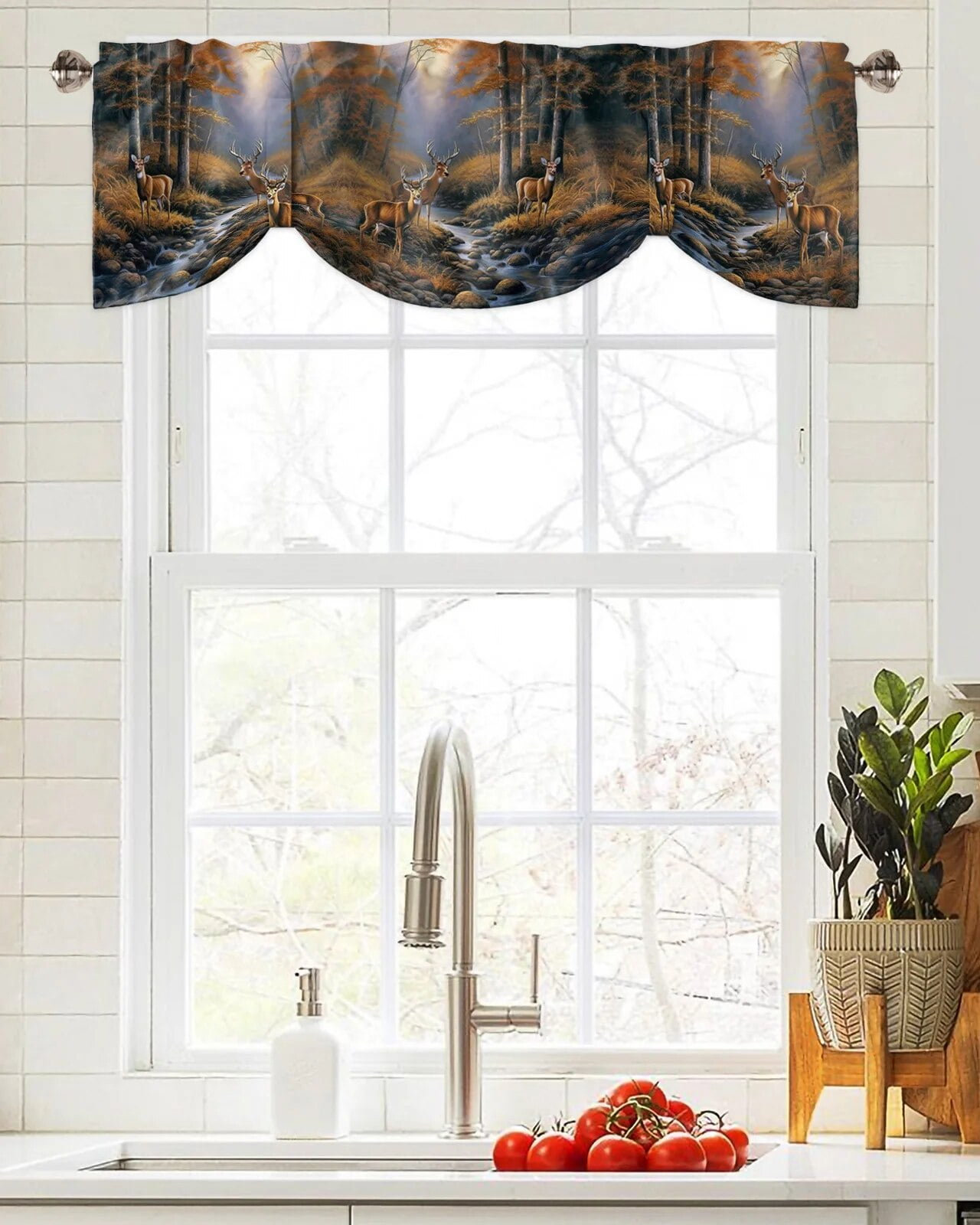 Forest Deer Creek Window Curtain Living Room Kitchen Cabinet Tie-up ...