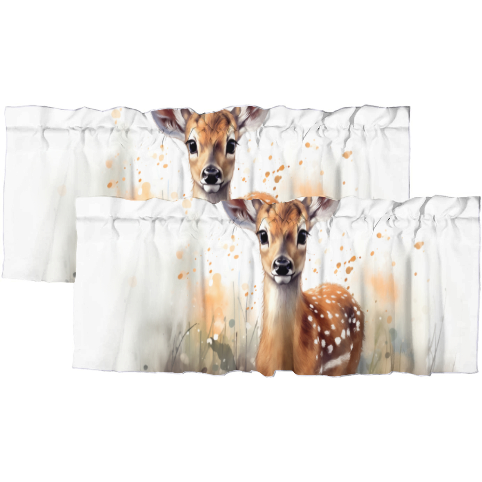 Forest Deer Kitchen Valances Rustic Cabin Wild Animal Nature Country ...