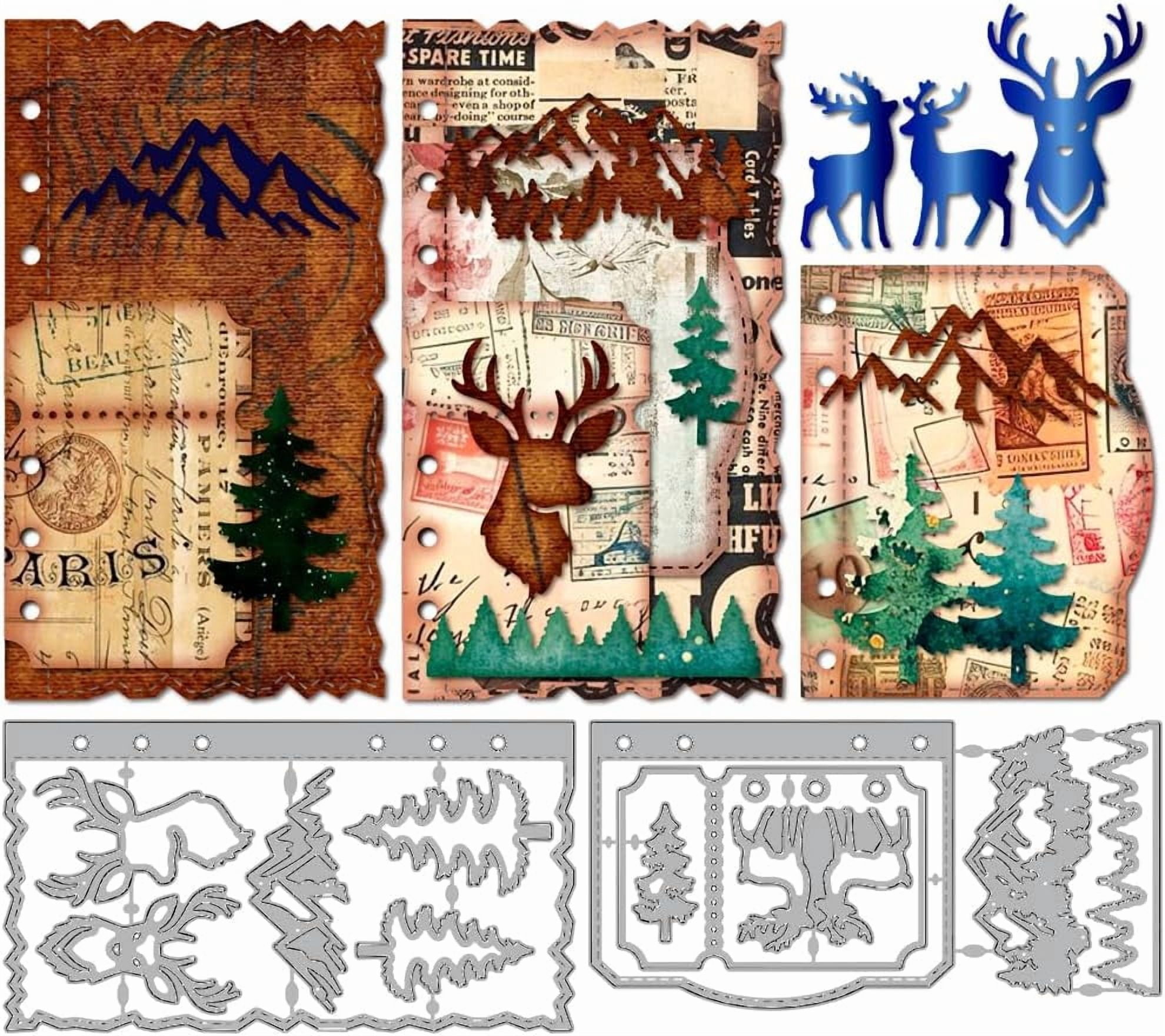 Forest Deer Mountain Metal Cutting Dies Tree Nature Die Cuts Planning ...