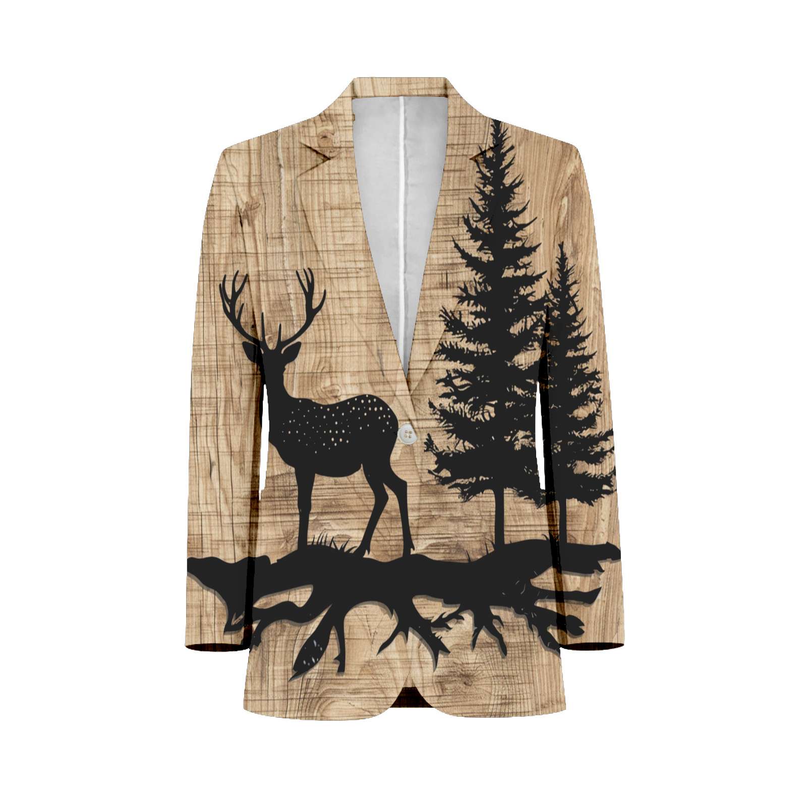 Forest Deer Wood Grain Customized Men's Suits full man Shawl Collar ...