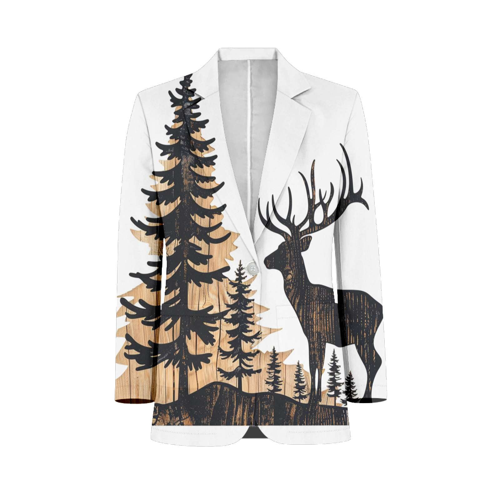 Forest Deer Wood Grain Customized Men's Suits full man Shawl Collar ...