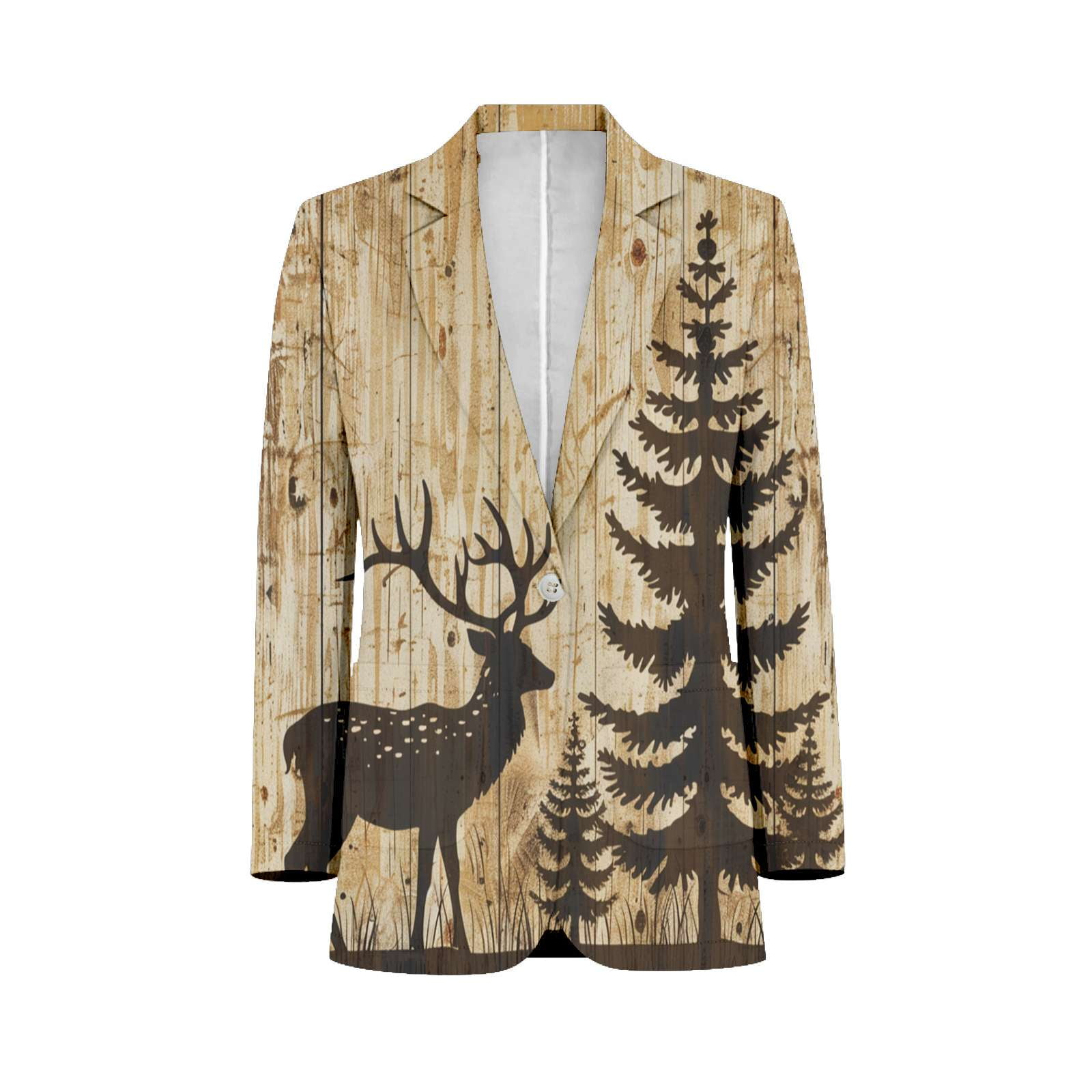 Forest Deer Wood Grain Customized Men's Suits full man Shawl Collar ...