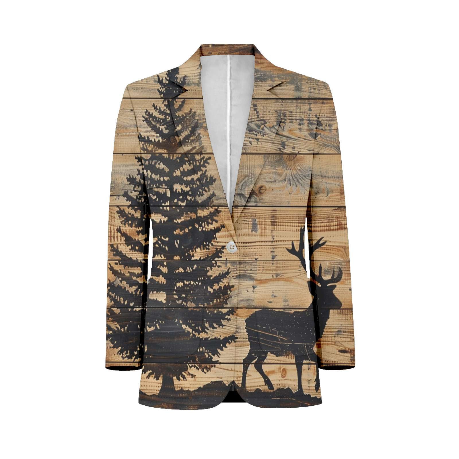 Forest Deer Wood Grain Customized Men's Suits full man Shawl Collar ...