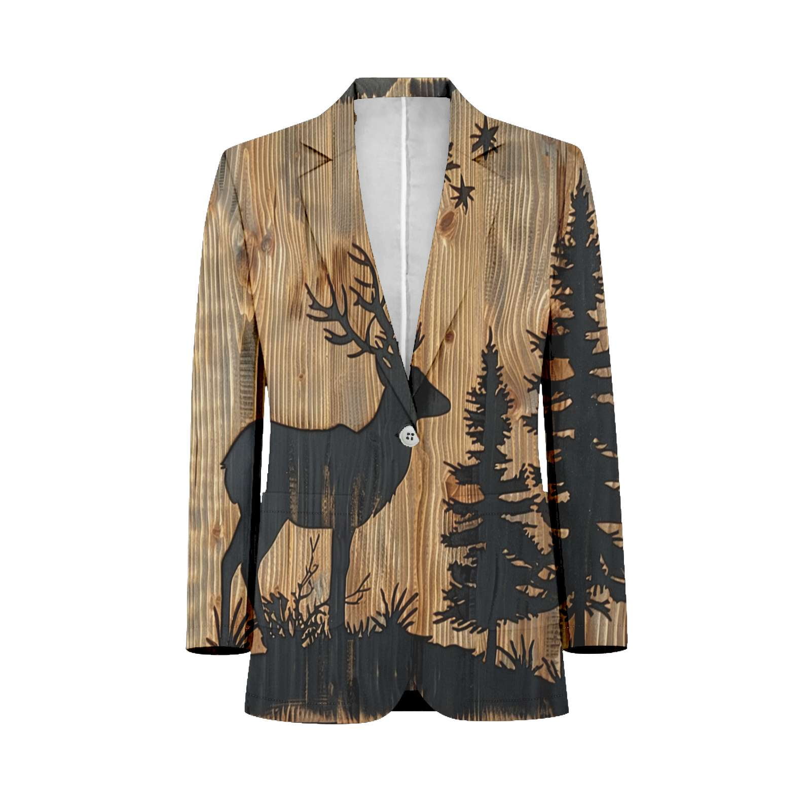 Forest Deer Wood Grain Customized Men's Suits full man Shawl Collar ...