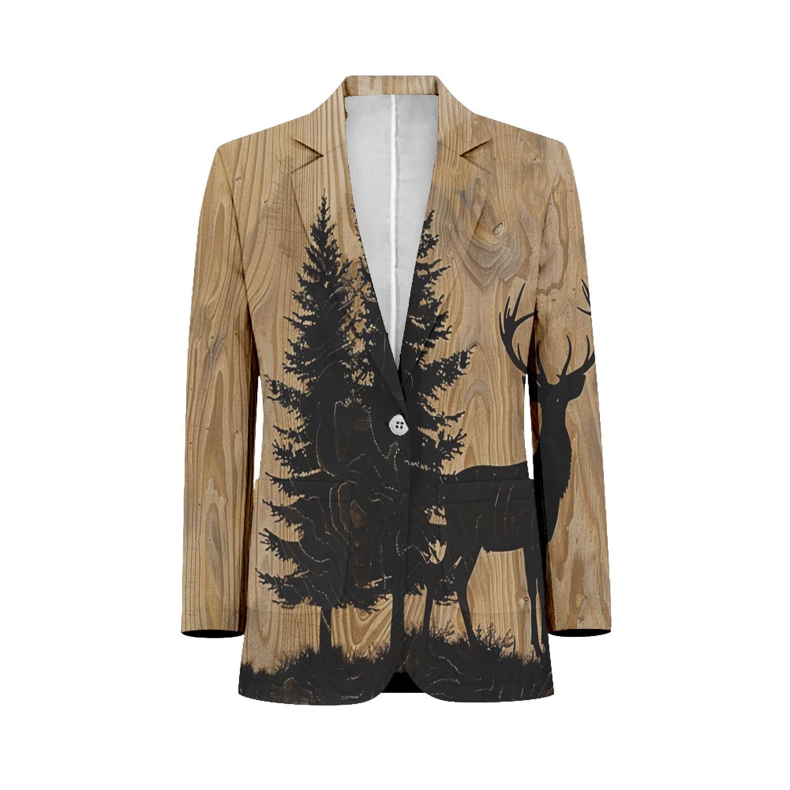 Forest Deer Wood Grain Customized Men's Suits full man Shawl Collar ...