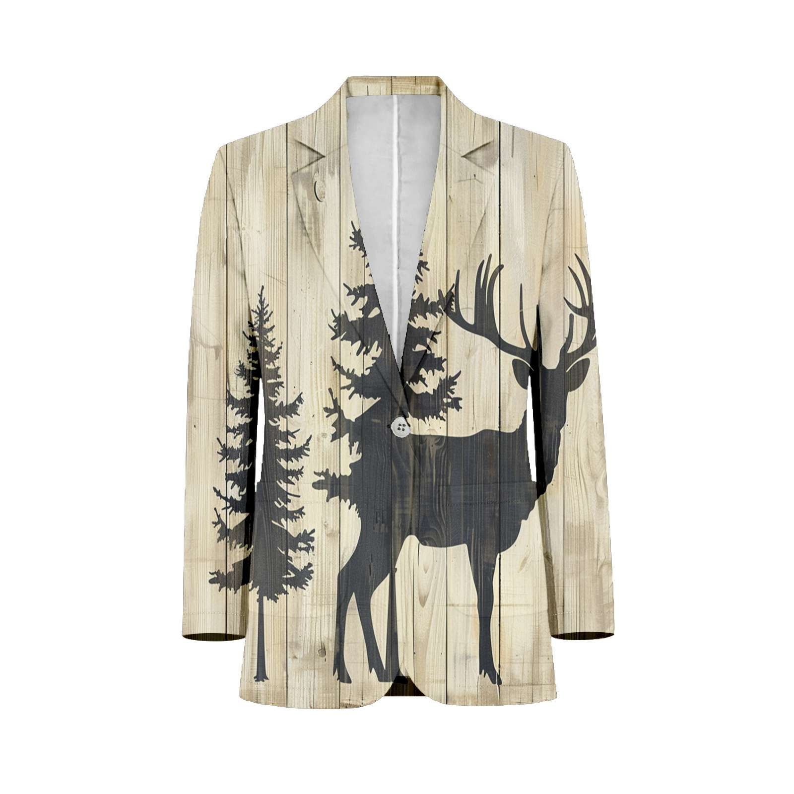 Forest Deer Wood Grain Customized Men's Suits full man Shawl Collar ...