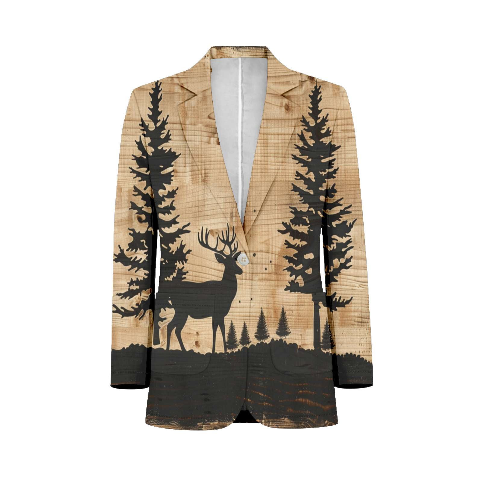 Forest Deer Wood Grain Customized Men's Suits full man Shawl Collar ...