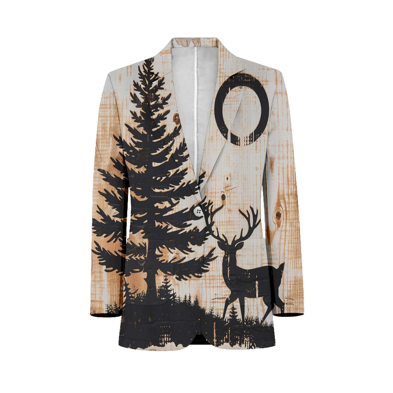 Forest Deer Wood Grain Customized Men's Suits full man Shawl Collar ...