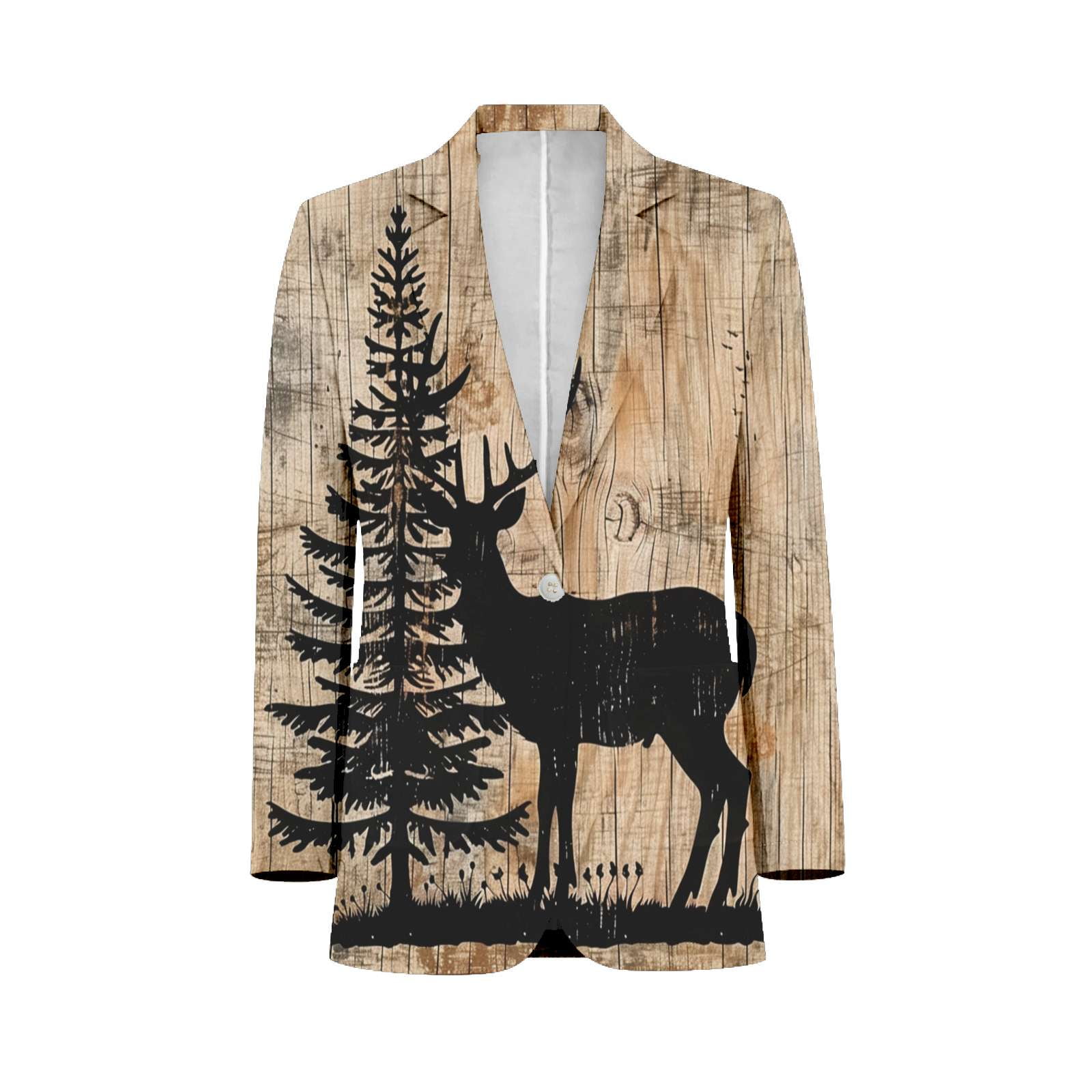 Forest Deer Wood Grain Customized Men's Suits full man Shawl Collar ...
