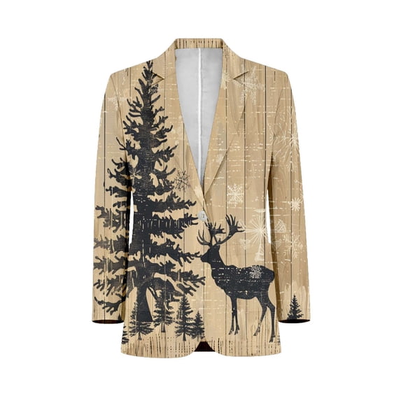 Forest Deer Wood Grain Mens Suits Shawl Collar Slim Fit Suit Mens Groom ...