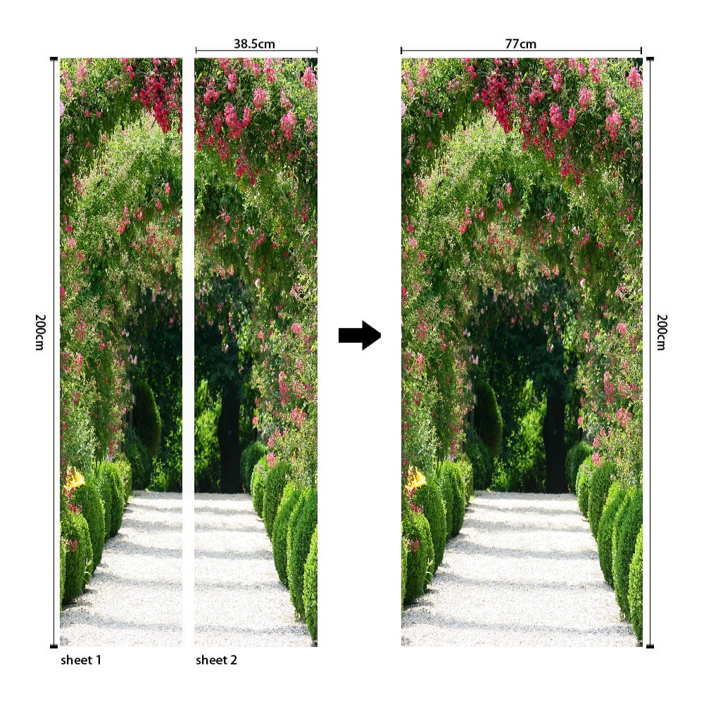 Forest Door Sticker Sound Immersive Vinyl PVC Waterproof Self-adhesive ...