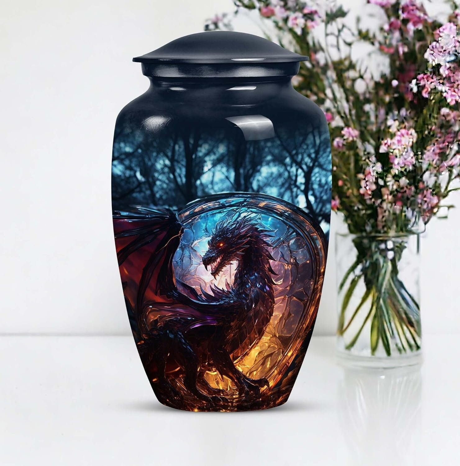 Forest Dragon Urn, Memorial Urn for Human Ashes, Artistic and ...
