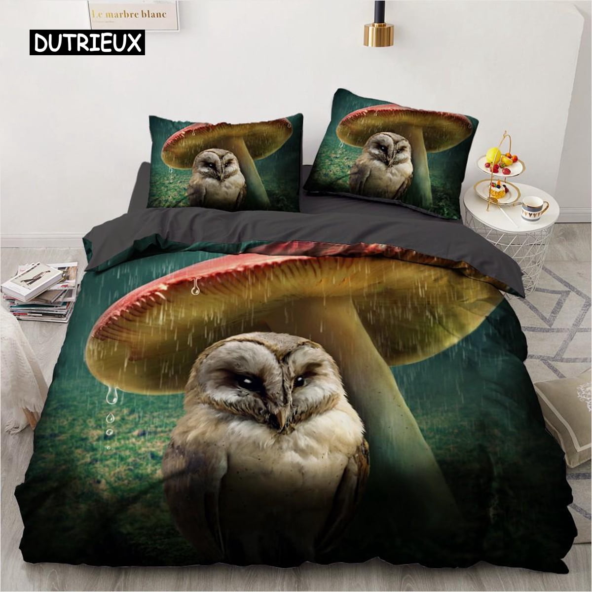 Forest Duvet Cover Set Fireflies Flying In A Glass Bottle Bedding Set ...