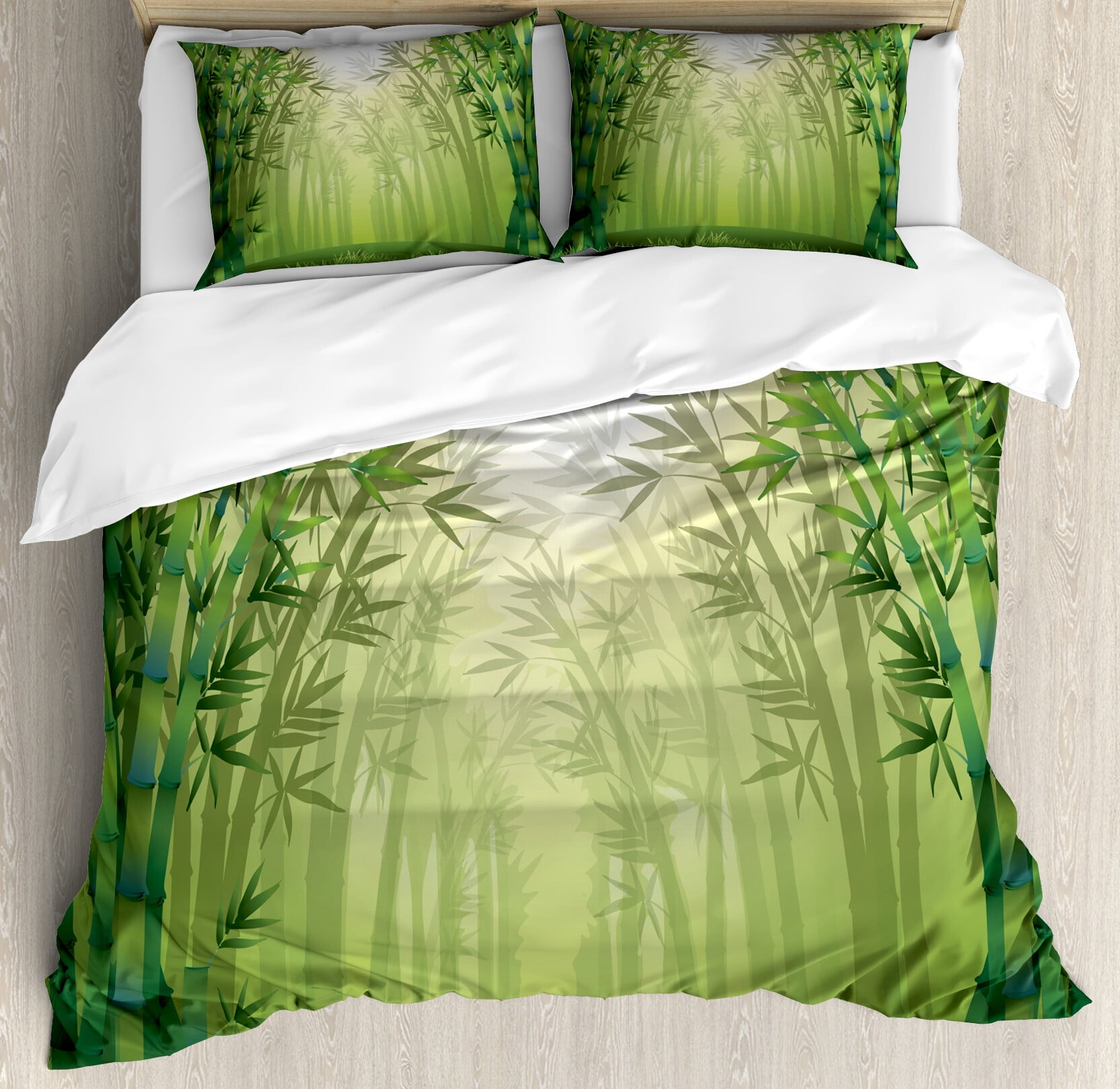 Forest Duvet Cover Set, Image of Exotic Trees in Rain Forest Far ...