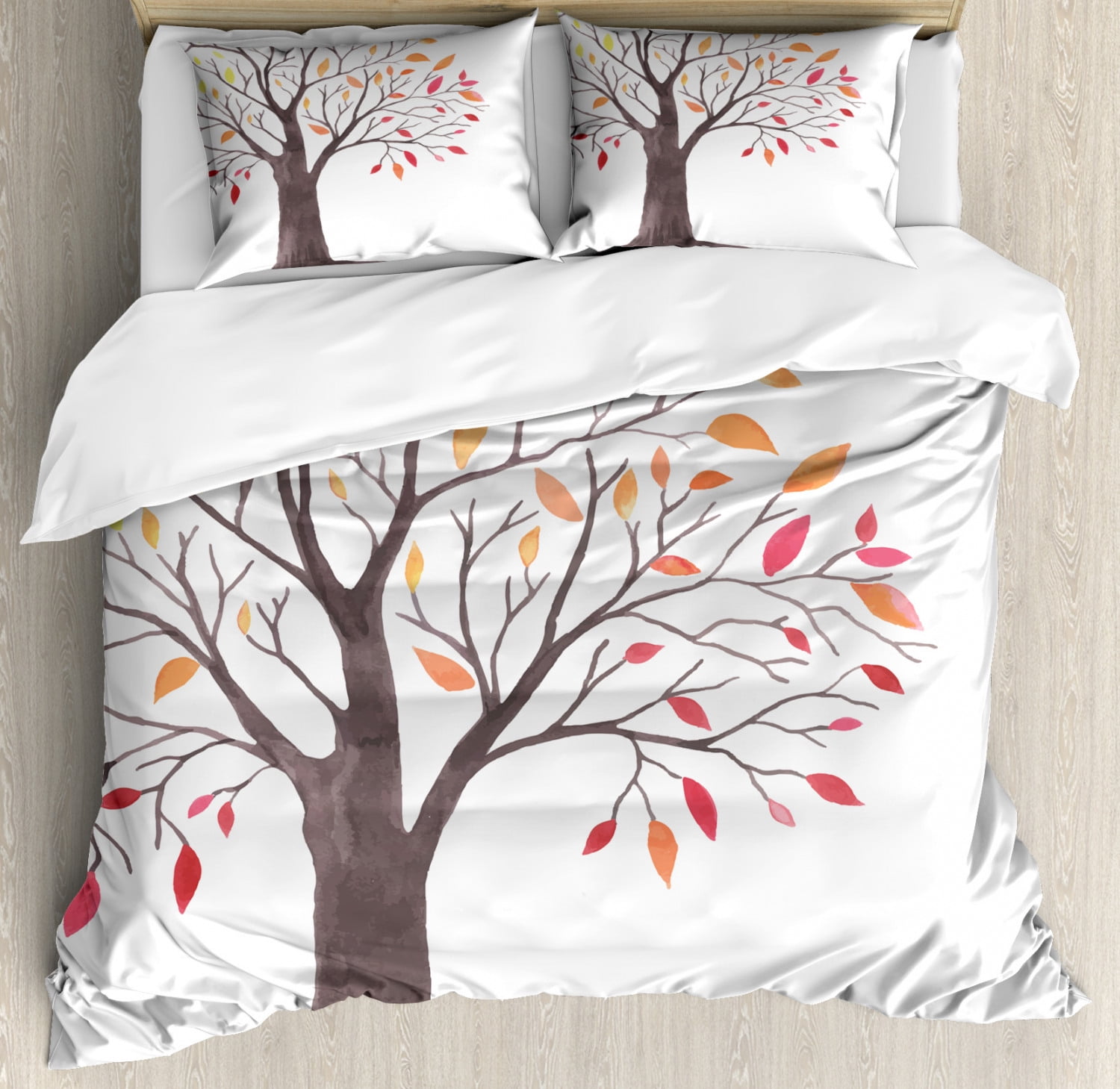 Forest Duvet Cover Set King Size, Forest Tree with Modern Structure ...