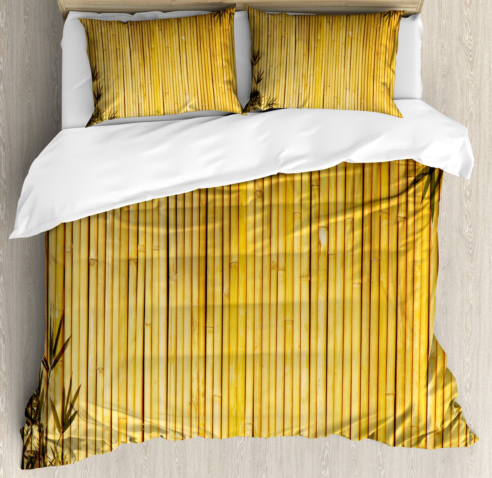 Forest Duvet Cover Set, Simple Themed Leaves and Oriental Nature ...