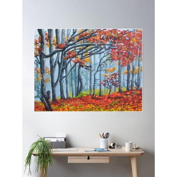Forest Edge In Fall Poster Wall Art Modern Wall Decor For Living Room ...