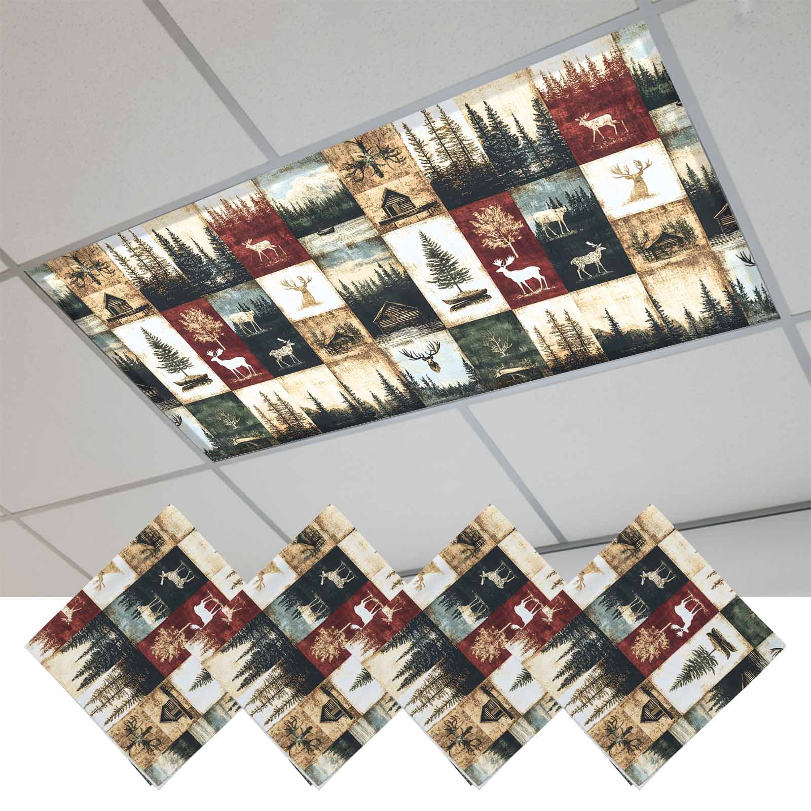 Forest Elk Magnetic Fluorescent Light Covers for Ceiling Lights 2x4 ...