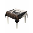 Forest Elk Table Cloth, Rustic Nature Tree Retro Deer Silhouette ...