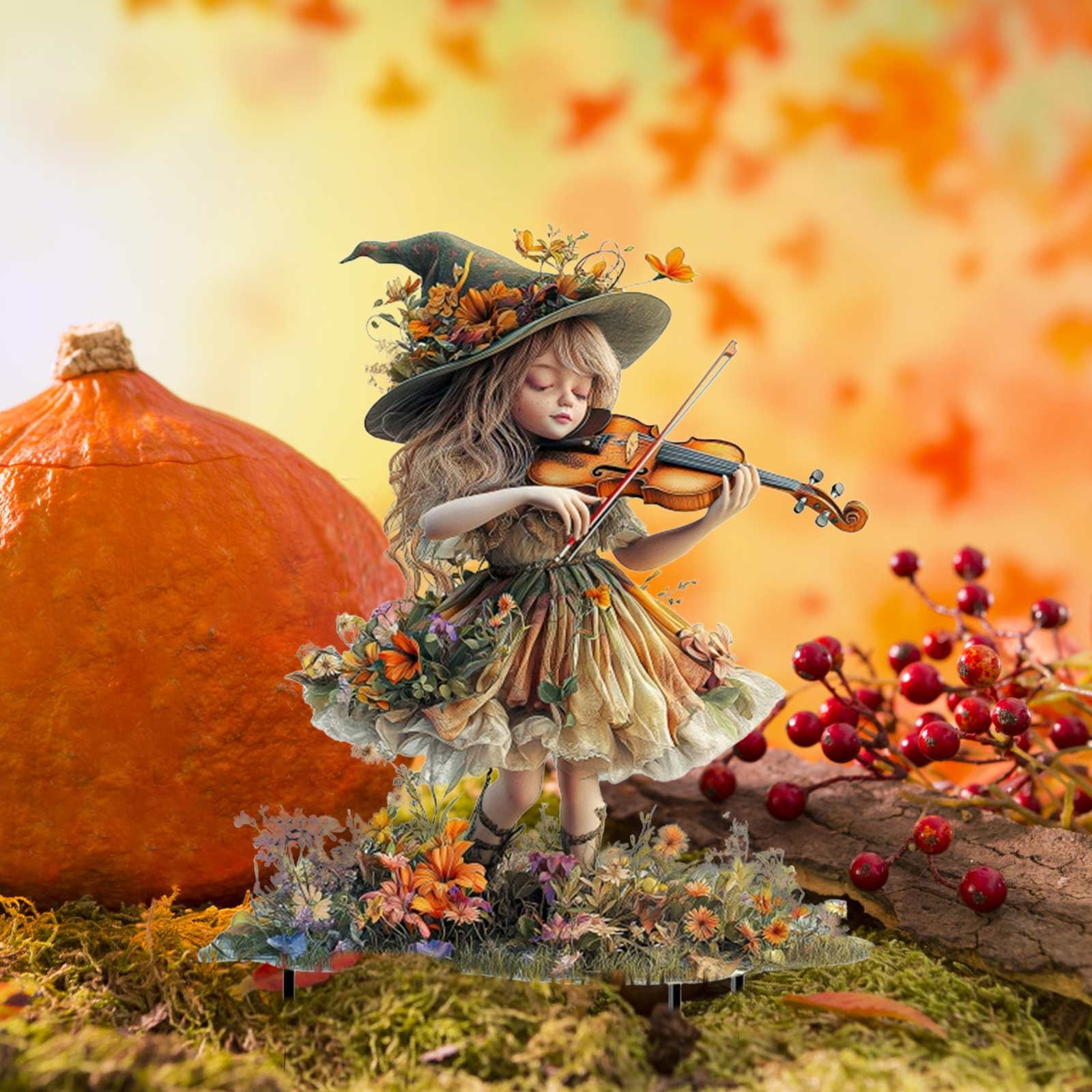 Forest Elves And Deer Garden Pile Card Acrylic Garden Ground Insert ...