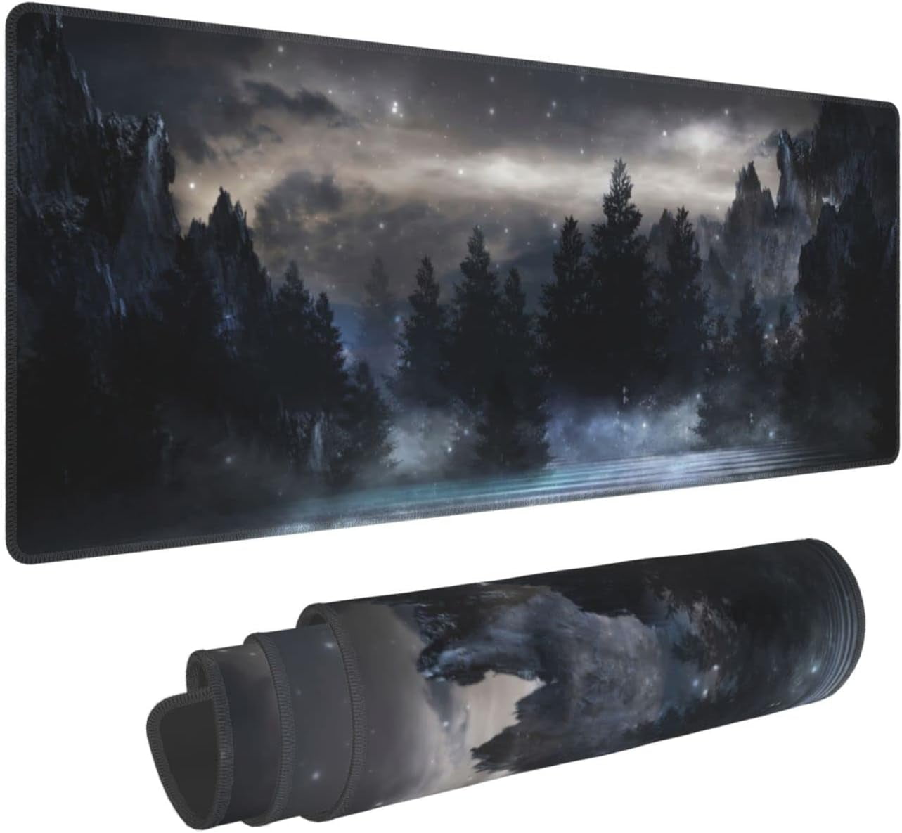 Forest Extra Large Black Gaming Mouse Pad - Giant Mountain Mousepad, 31 ...