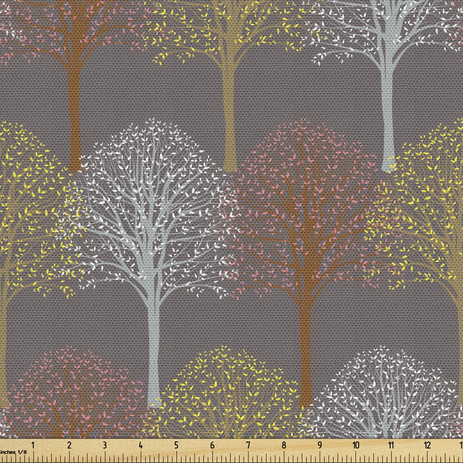Ambesonne Forest Fabric by the Yard Upholstery, Pastel Art Woodland ...