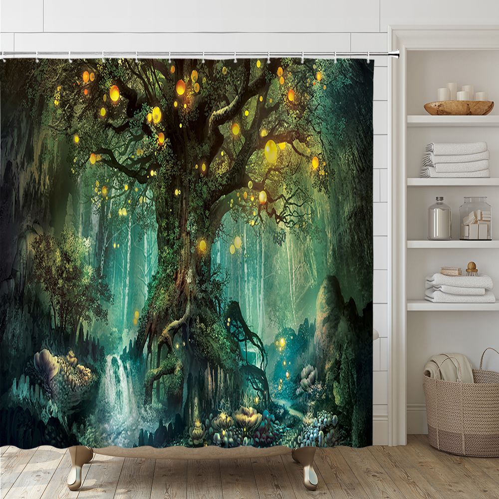 Forest Fairy Tales Shower Curtain Set Rug Bath Mat Toilet Cover ...