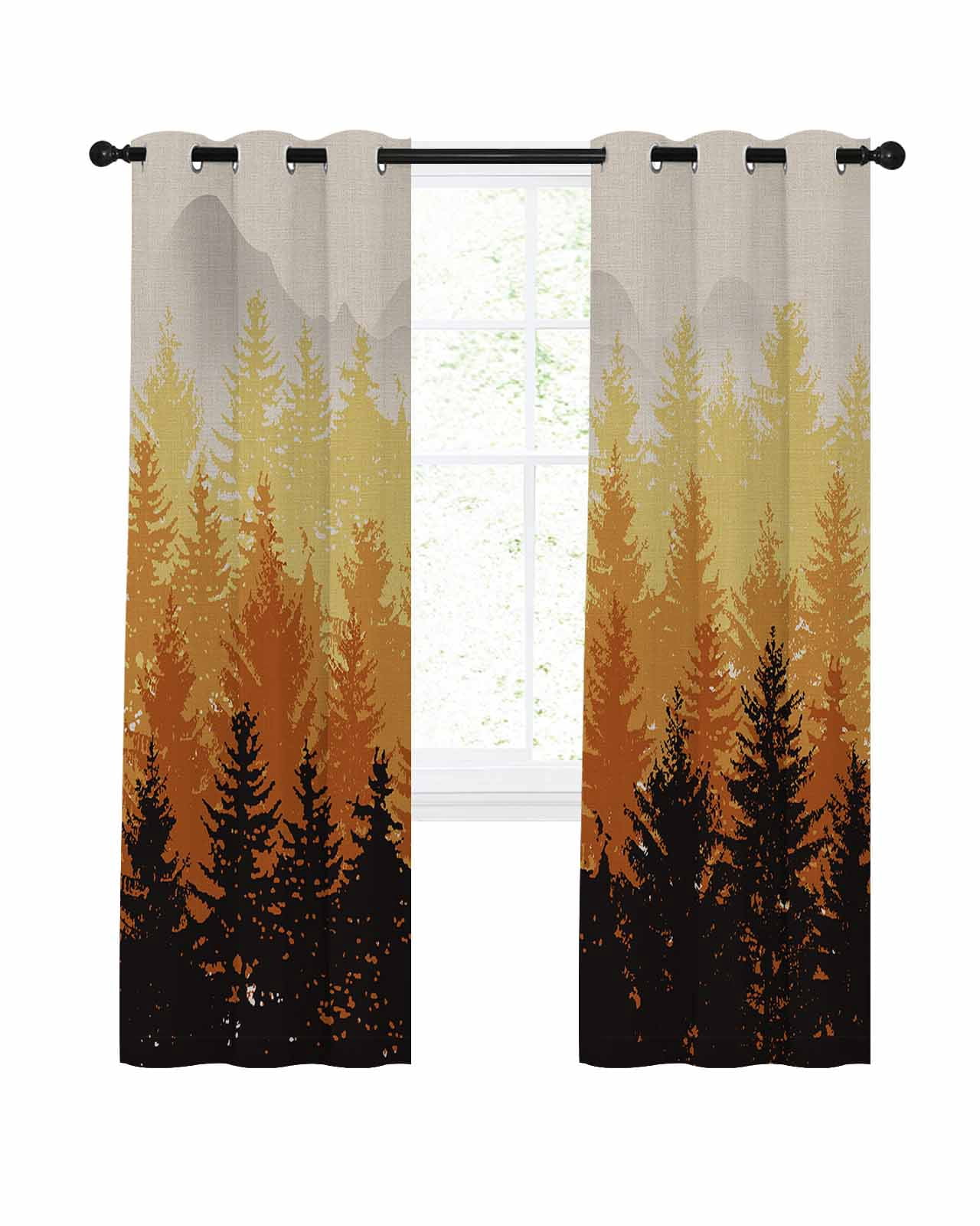 Forest Fall, Blackout Curtains 72 Inches Long for Bedroom, Vintage ...