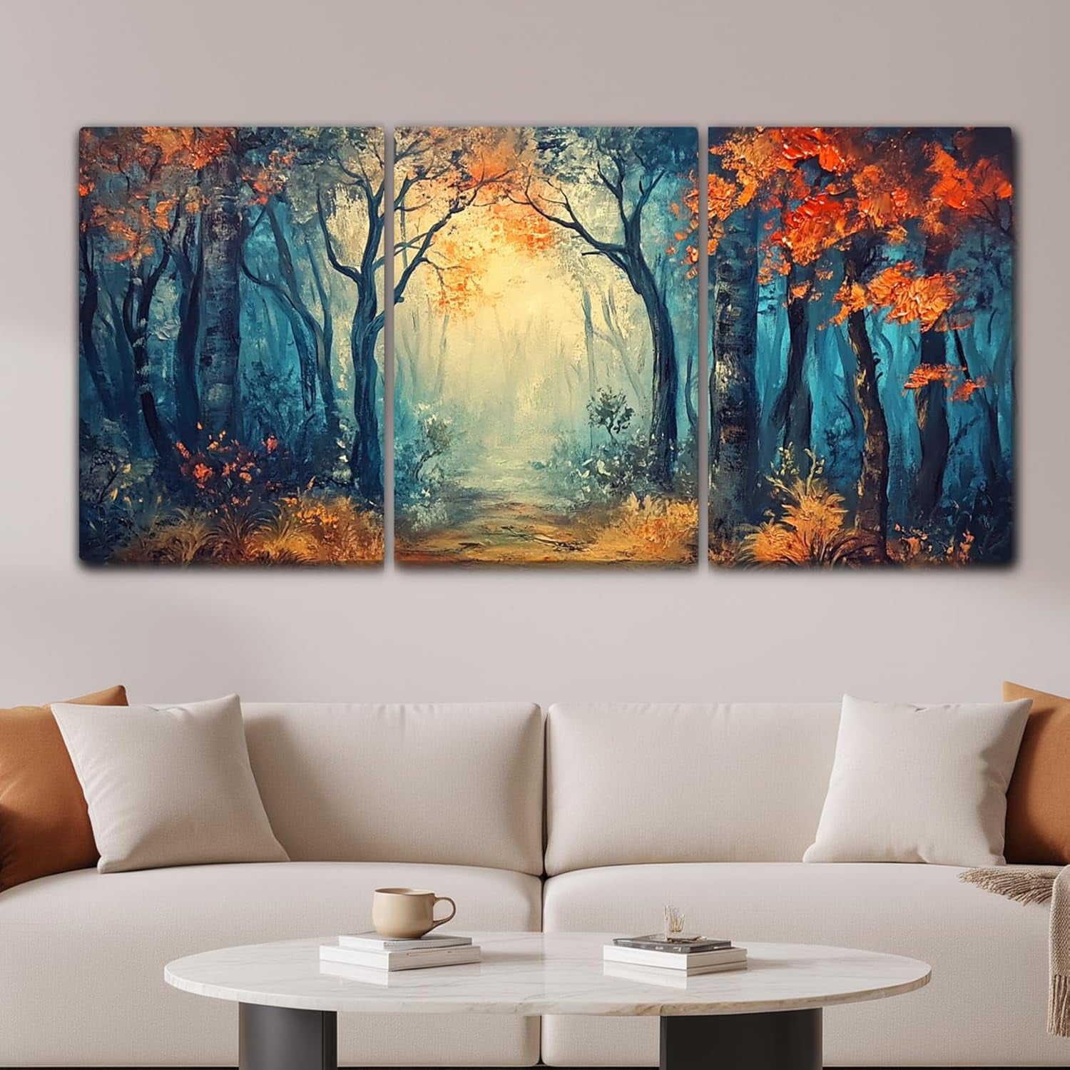 Forest Fall Tree Canvas Wall Art,Wall Decor Living Room,Bathroom,Office ...