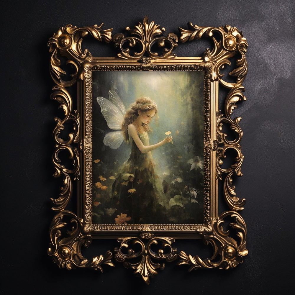 Forest Floral Fairy, Sage Green Cottagecore Print, Fairycore Wall Art ...