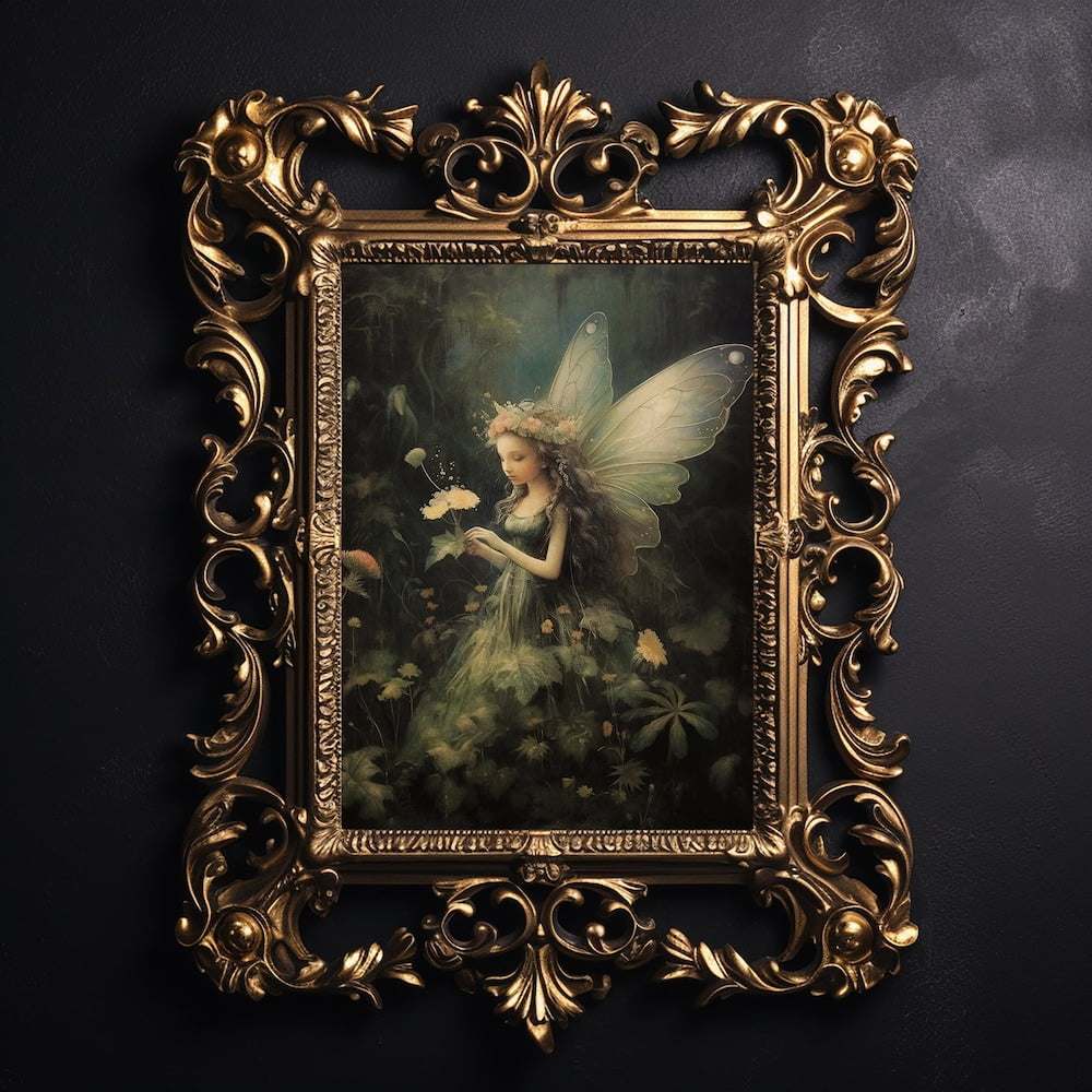 Forest Floral Fairy, Sage Green Cottagecore Print, Fairycore Wall Art ...