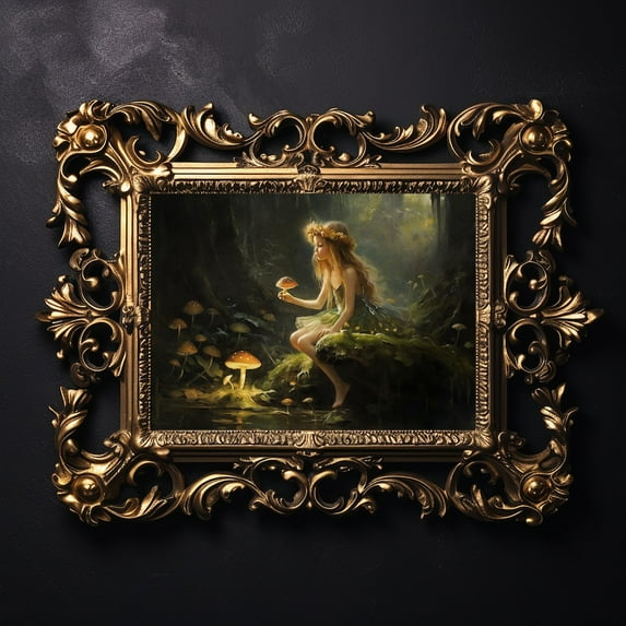 Forest Floral Fairy, Sage Green Cottagecore Print, Fairycore Wall Art ...