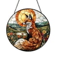 Forest Fox Faux Stained Glass Window Decor, Cheerful Animal Suncatcher ...