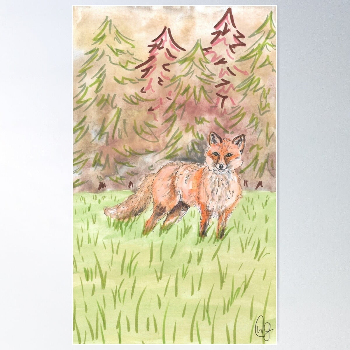 Forest Fox Poster Wall Art, Modern Wall Decor For Living Room Bedroom ...