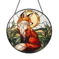 Forest Fox Stained Glass Style Suncatcher Window Hanging, Woodland ...