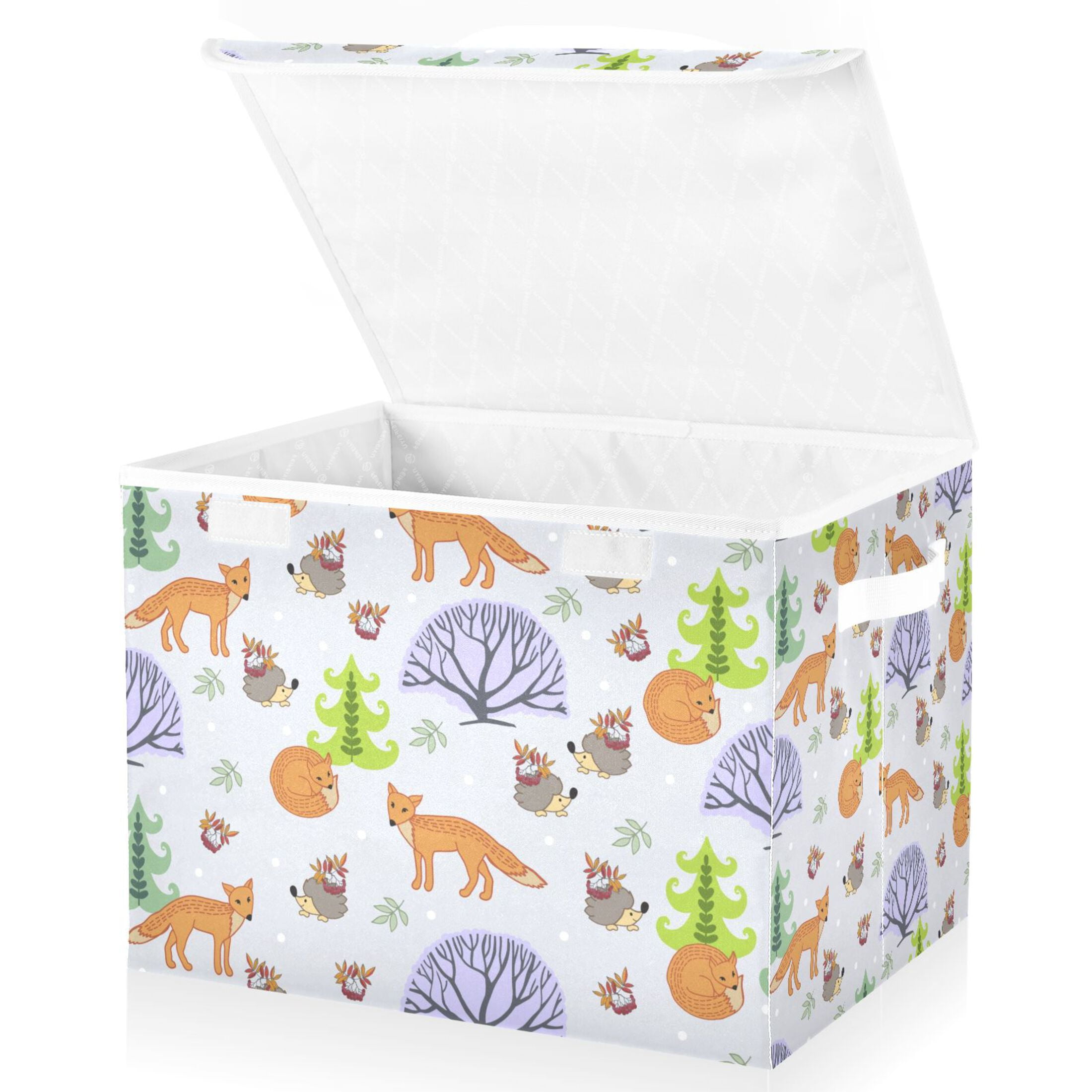 Foxes and Hedgehogs Large Lidded Storage Bin Foldable Storage Boxes ...