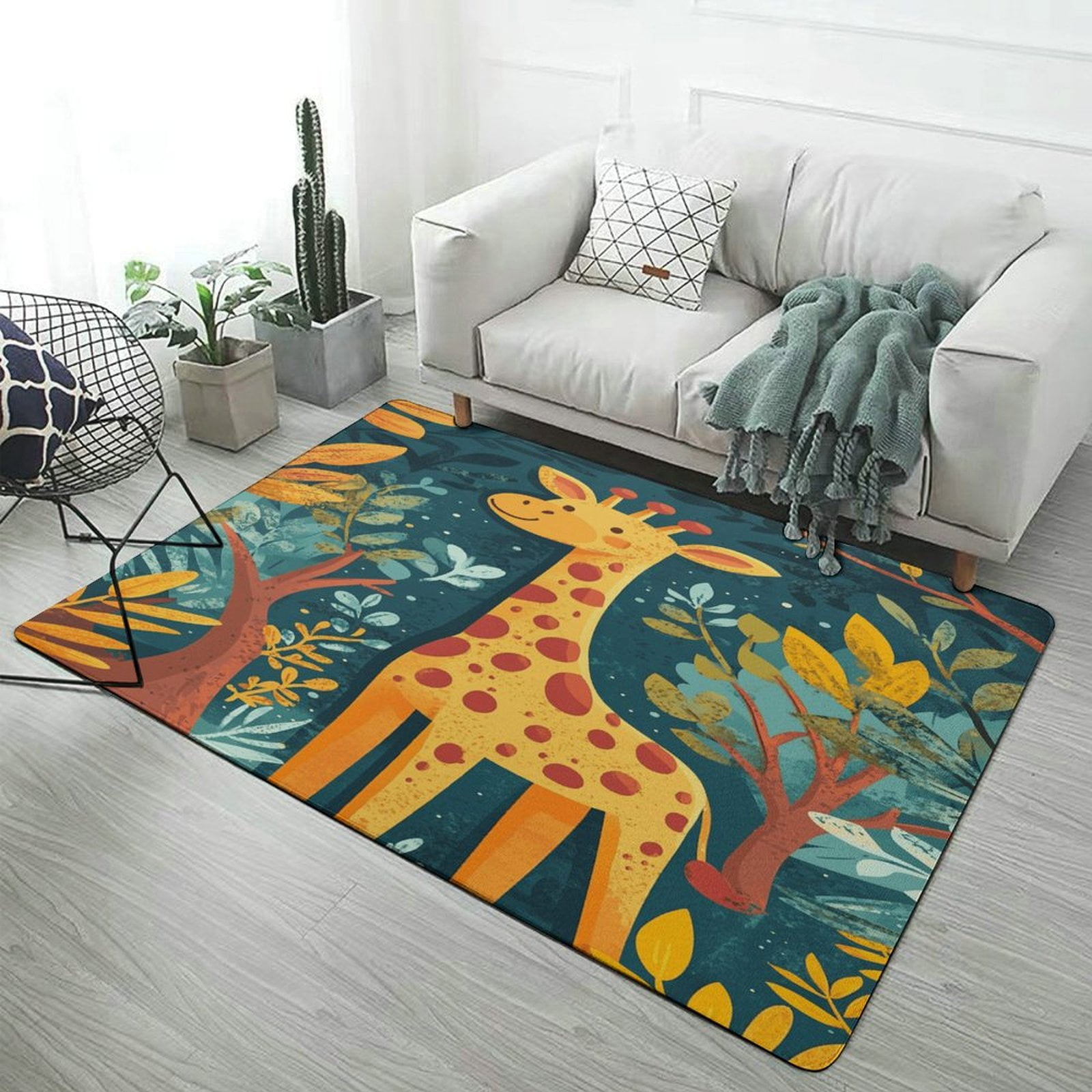 Forest Giraffe (12) Carpet Style Living Room Bedroom Rug Modern 3d ...