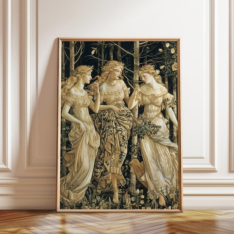 Forest Goddesses Art Poster - Mythical Grace And Beauty Wall Art ...