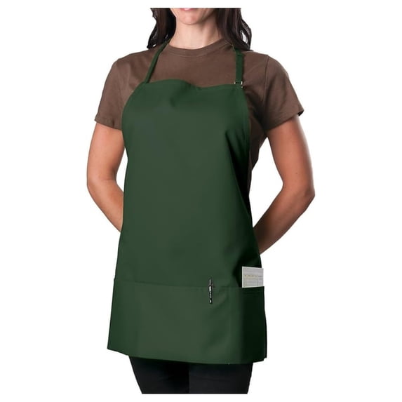 Forest Green 3 Pocket Adjustable Bib Apron for Men and Women - Walmart.com