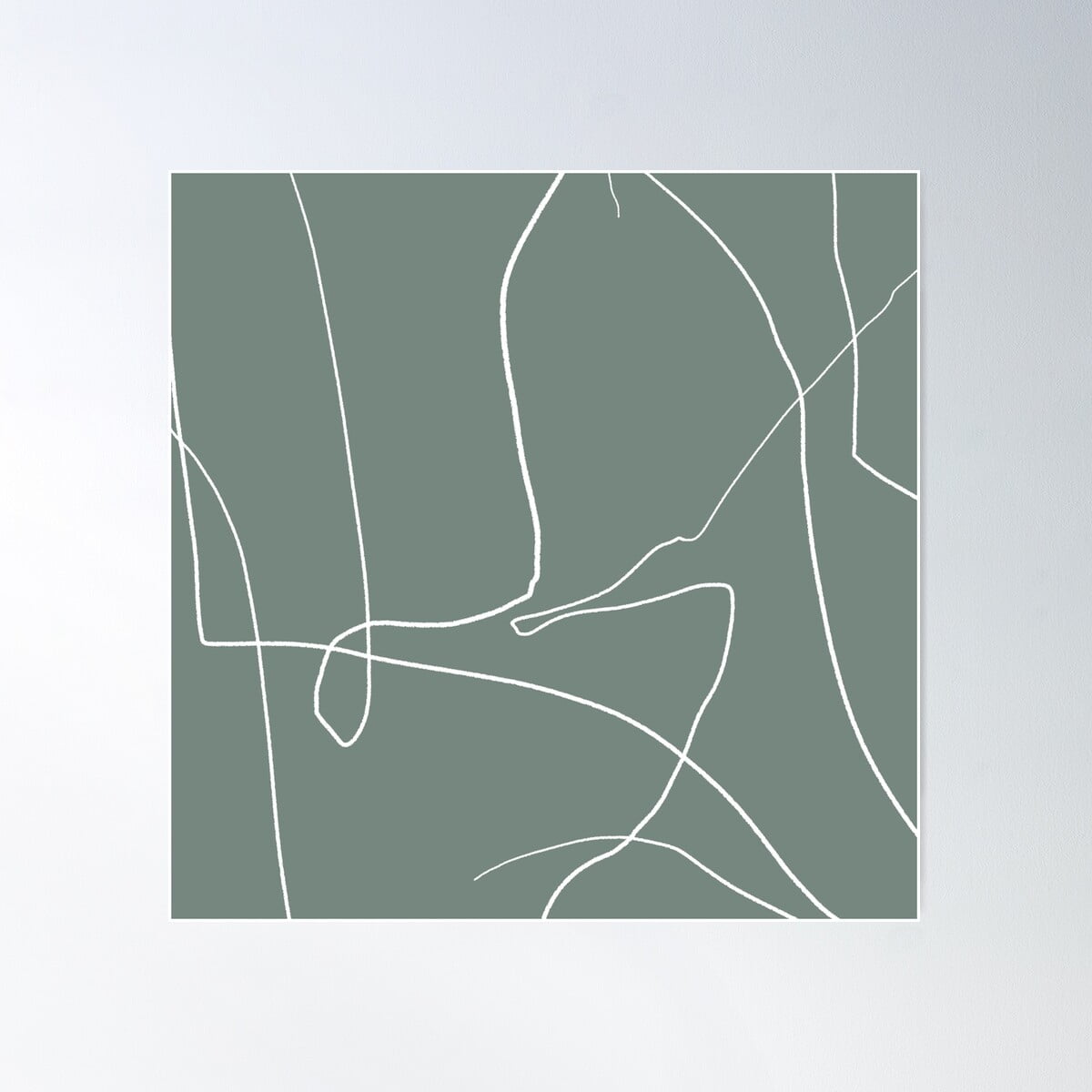Forest Green Abstract Pattern Poster Wall Art, Modern Wall Decor For ...