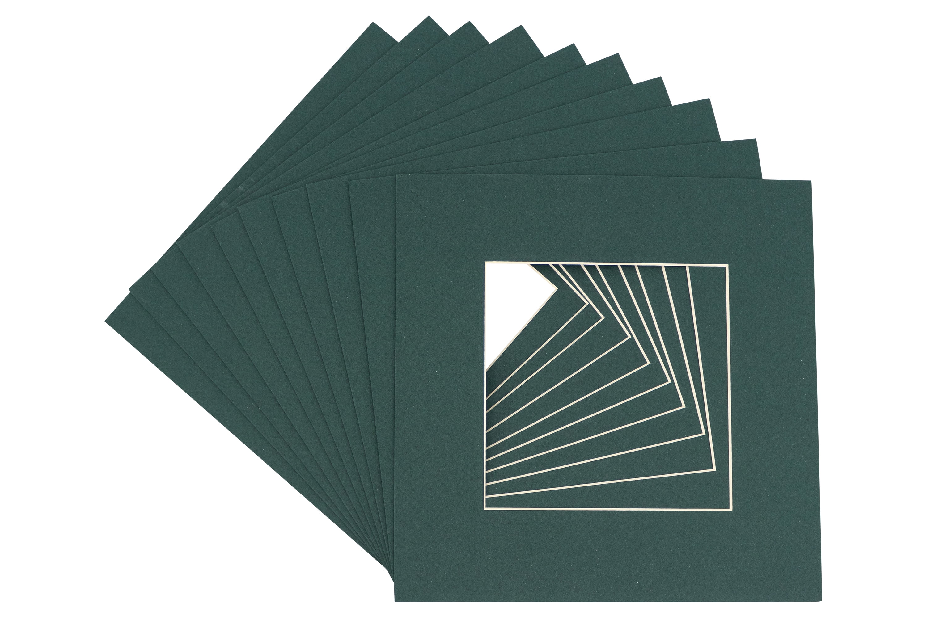 Forest Green Acid Free 7x7 Square Picture Frame Mat with White Core ...