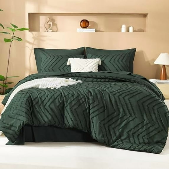 Forest Green California King Size Comforter Set with Sheets - 7 Pieces ...