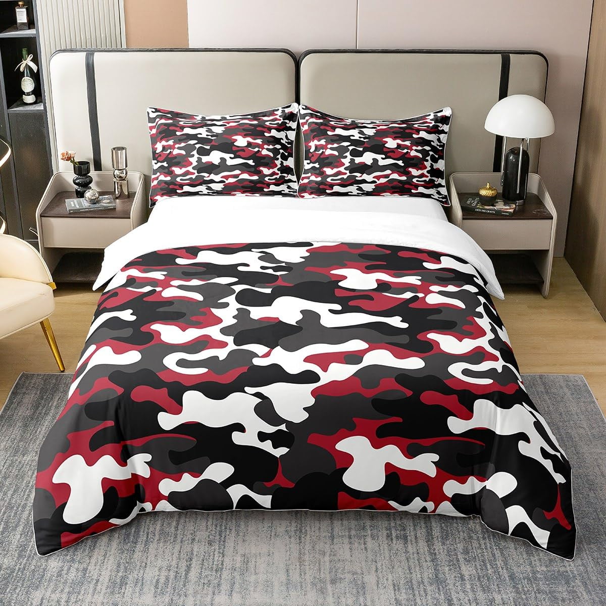 Forest Green Duvet Cover Set Abstract Pattern Decor 3 Piece Bedding Set ...